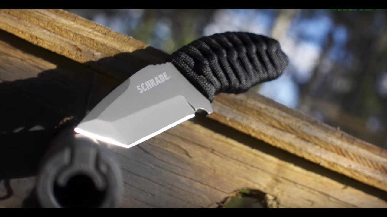 NEW! Tanto Blade, Paracord Neck Knife - Schrade SCHF47TA - YouTube