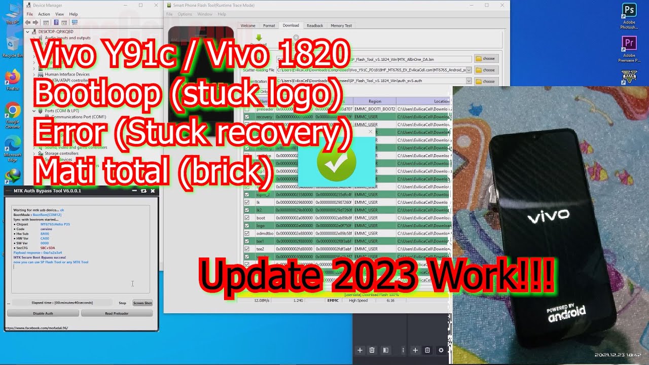 Tutorial Flash Vivo Y91c (1820) via SP FlashTool Work - YouTube