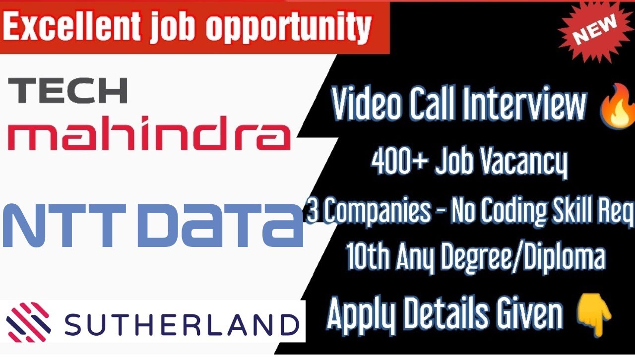 Online Video Call Interview🔥 3 Companies - Tech Mahindra,NTT Data ...