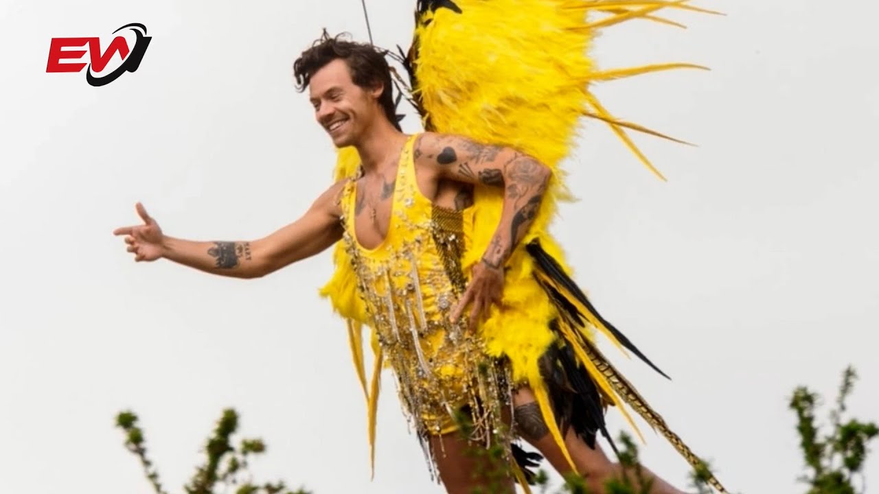 Harry Styles Flies In Yellow Costume As He Shoots New music Video In ...