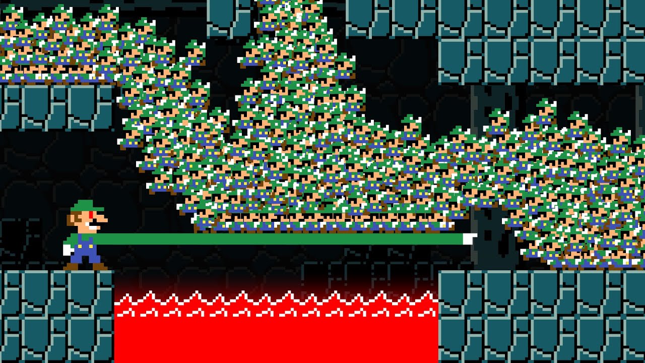 GOD Mode Luigi help 999 tiny Luigi tried to beat Super Mario Bros ...