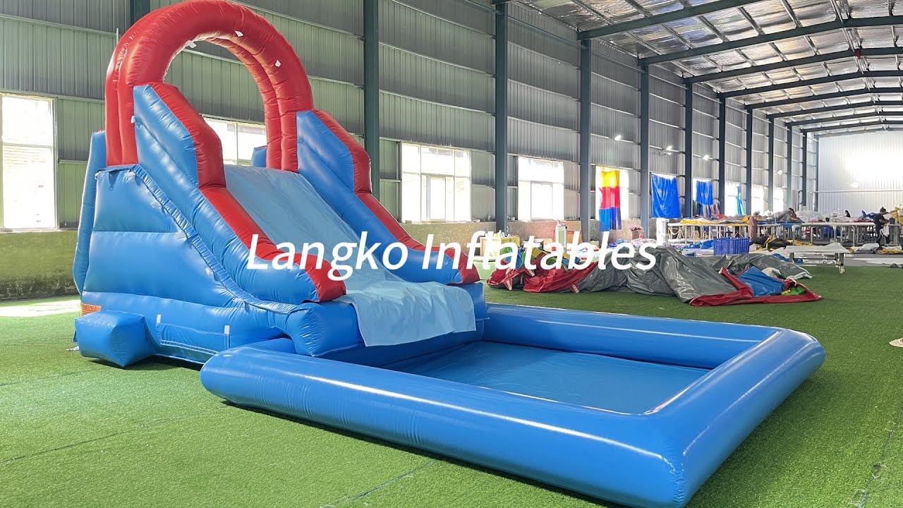 Kids party jumpers commercial grade water slide Inflatable pool - YouTube