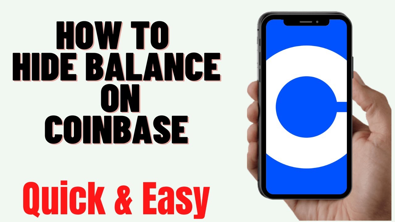 how to hide balance on coinbase - YouTube