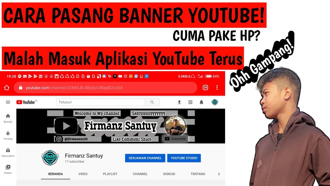 TUTORIAL MEMASANG BANNER YOUTUBE PAKE HP | Pasang Banner Bisa Pake HP ...