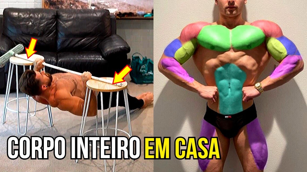 Os 12 Melhores Exercícios Para Fazer Em CASA! Treino de Corpo Inteiro ...