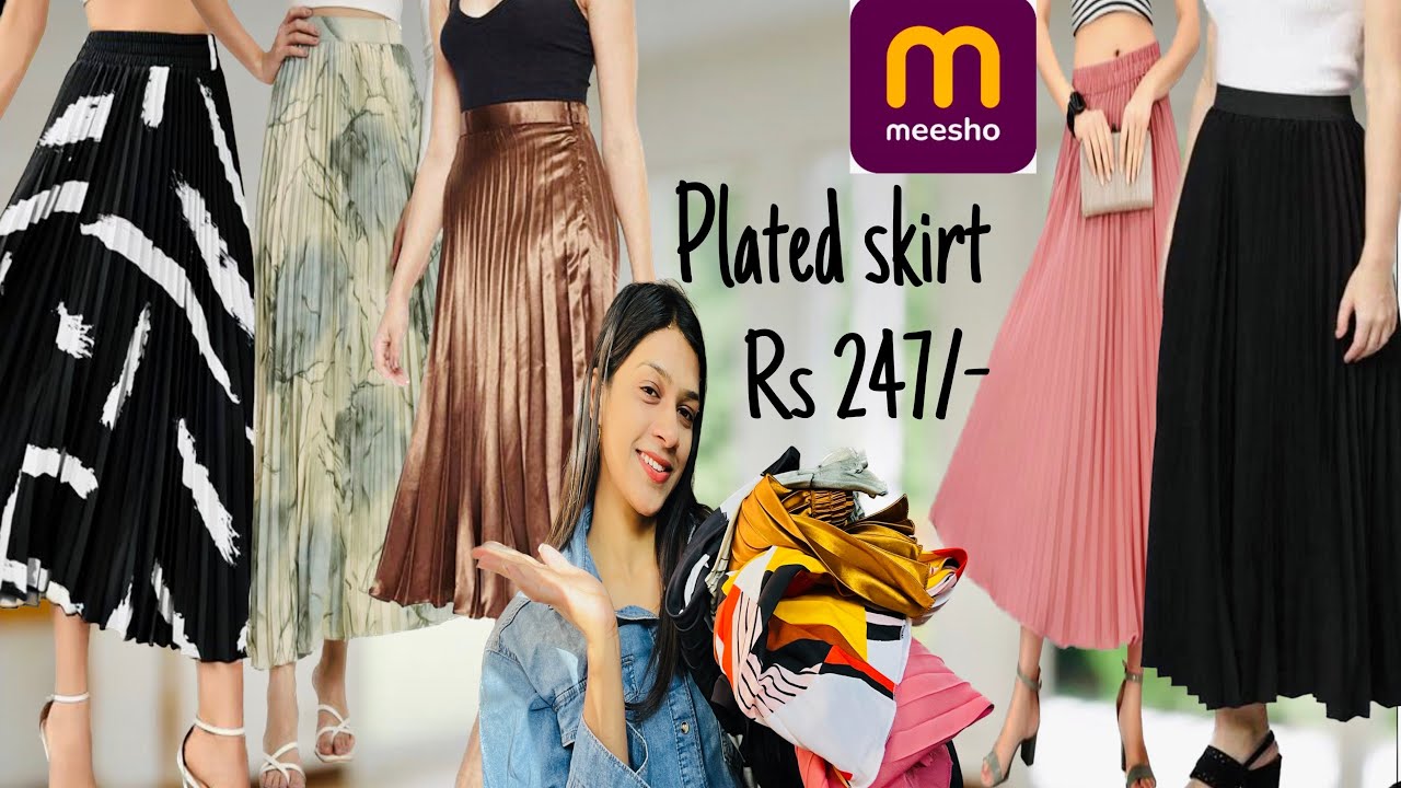 Huge meesho Korean plated skirt at 247rs/- || meesho Korean skirt haul ...