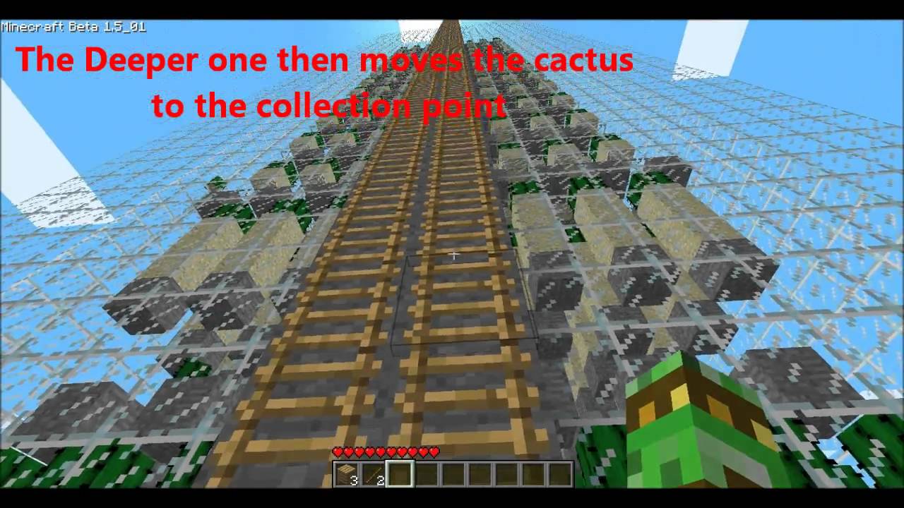 Minecraft: Huge and efficient cactus farm - YouTube