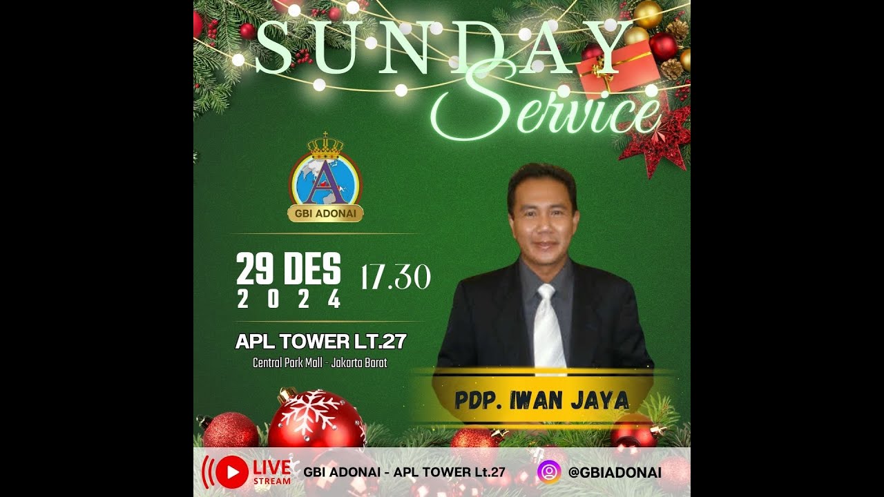 GBI ADONAI SUNDAY SERVICE - 29 December 2024 - YouTube