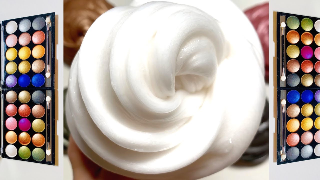 Makeup Slime | Mixing Eyeshadows into Fluffy Glossy Slime | Part II ...