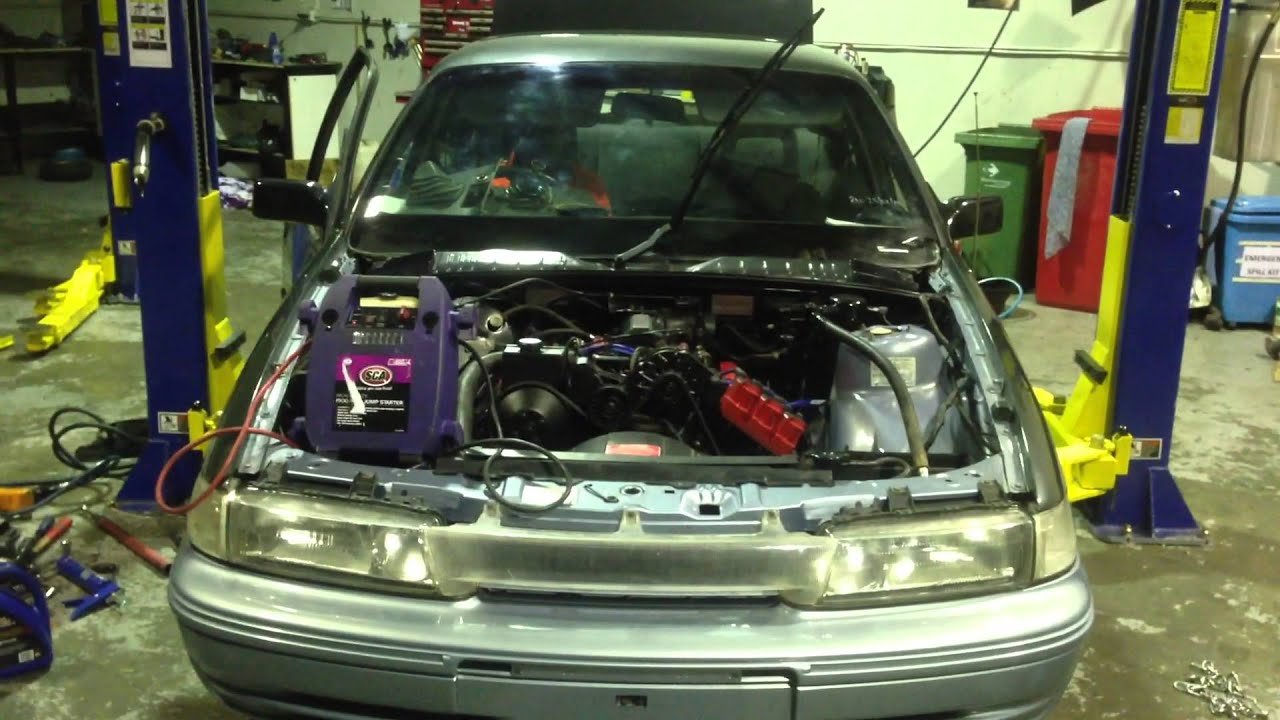 Vp commodore starting from first crank after full engine rebuild - YouTube