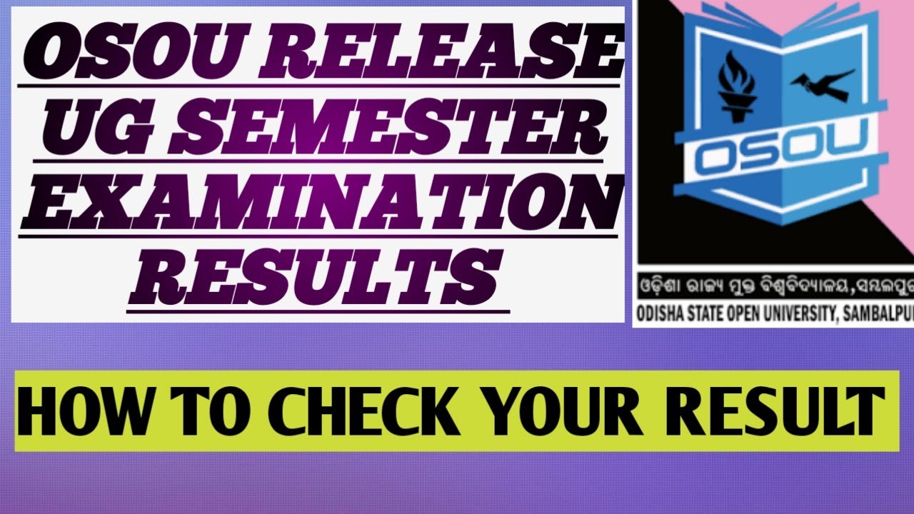osou release ug semester exam result how to check results - YouTube
