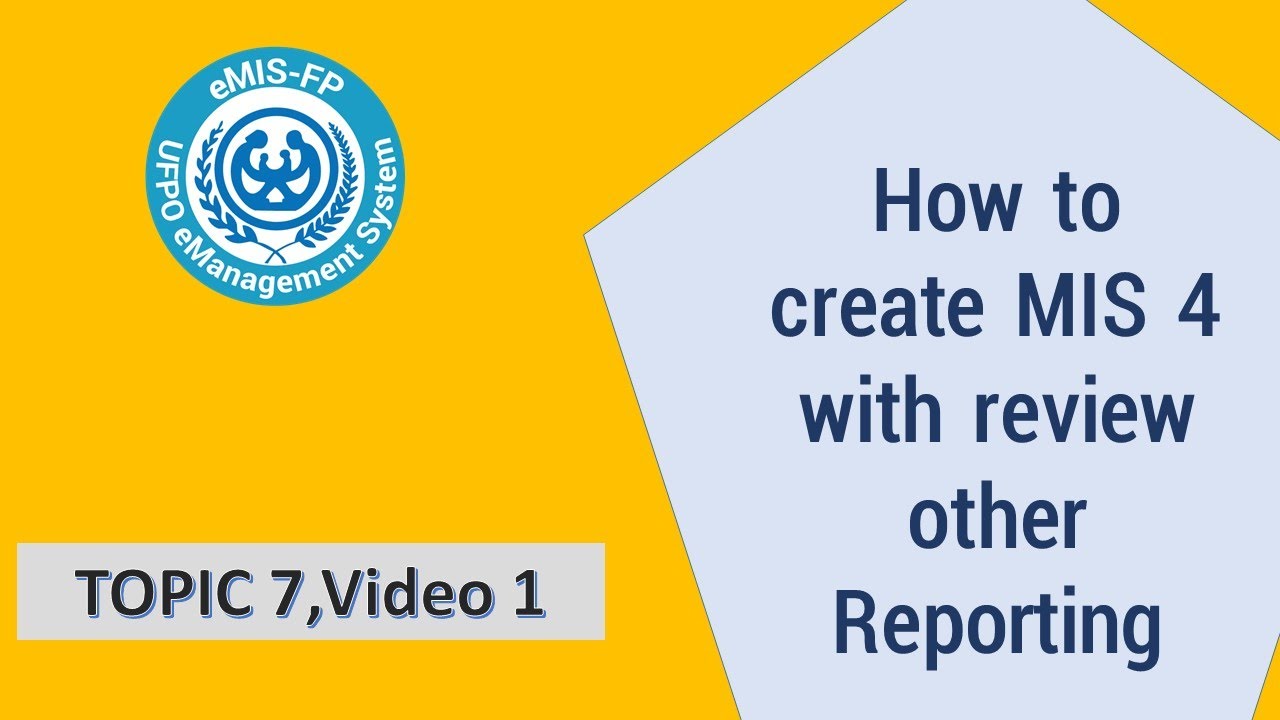 How to create MIS 4 with other review other Reporting - YouTube