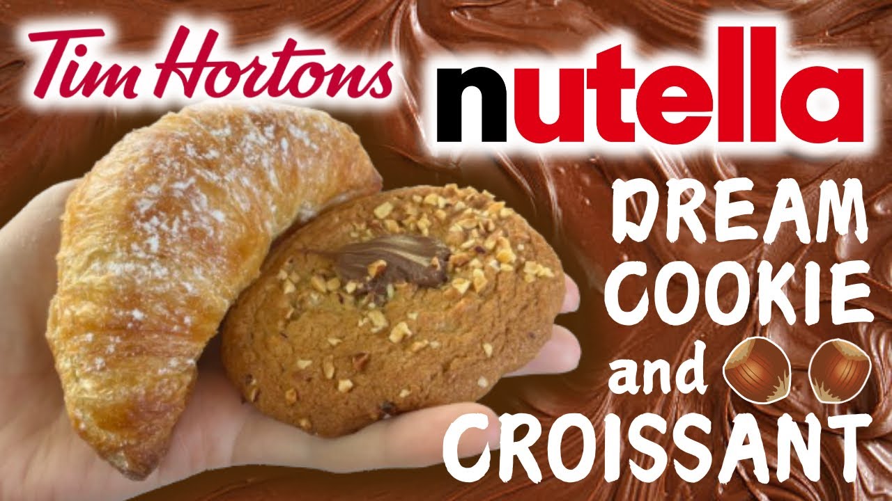 Tim Hortons NEW Nutella Dream Cookie & Croissant - Taste Test - YouTube
