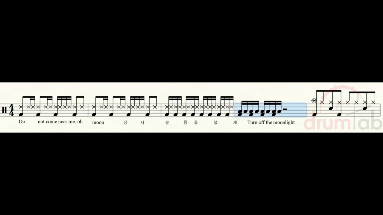 MOON(악보영상)-(여자)아이들 #drumtab #드럼악보 #drumscore #drumsheetmusic #drumnotation - YouTube