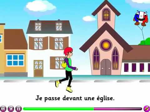 Quand je vais à l'école French song to learn the places in town - YouTube