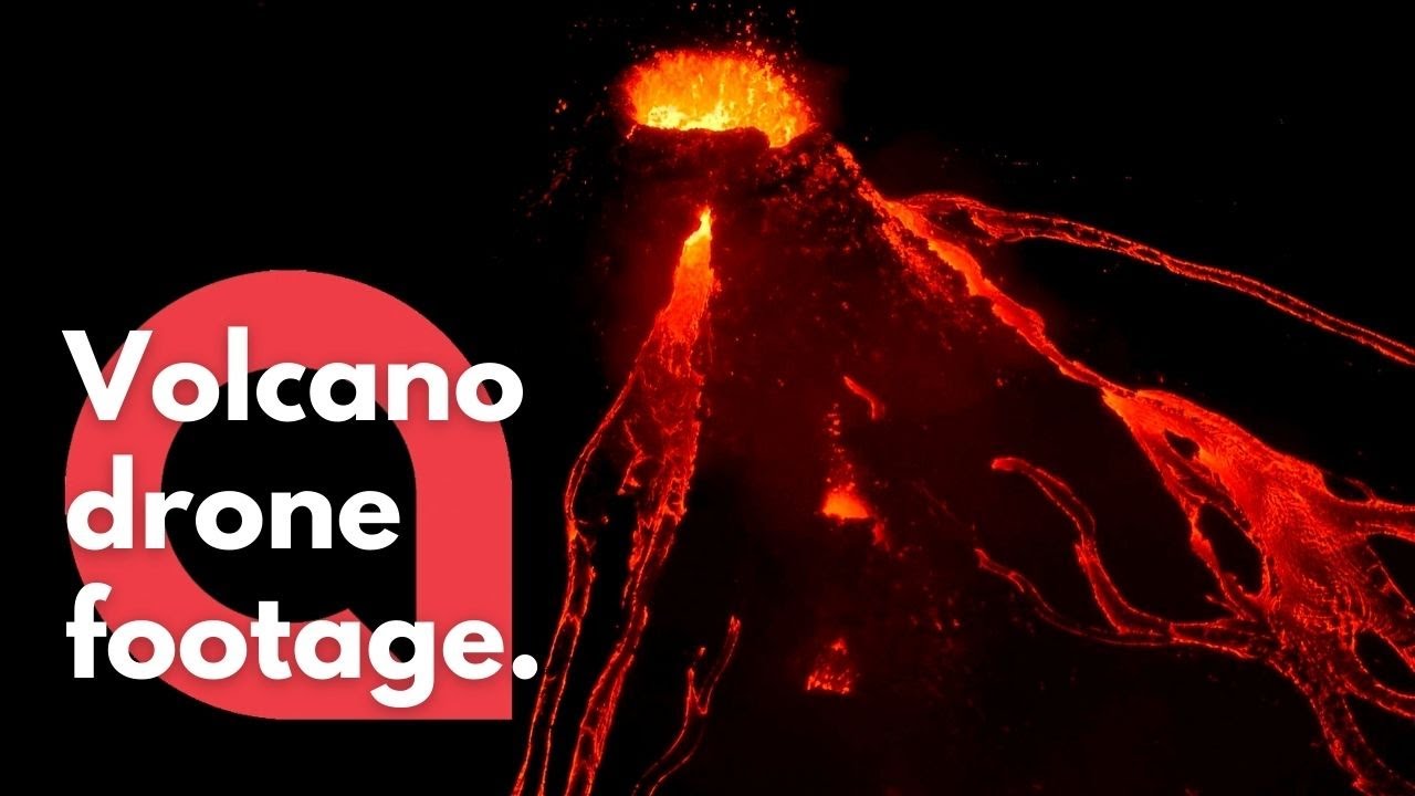 Amazing 4K footage shows a night-time flyover of the volcano eruption ...