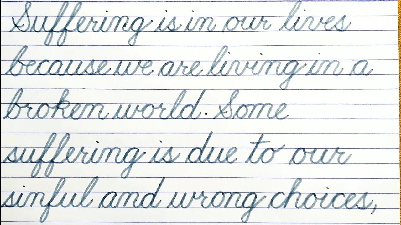Why Do We Suffer | English Cursive Handwriting | Learn How To Write ...