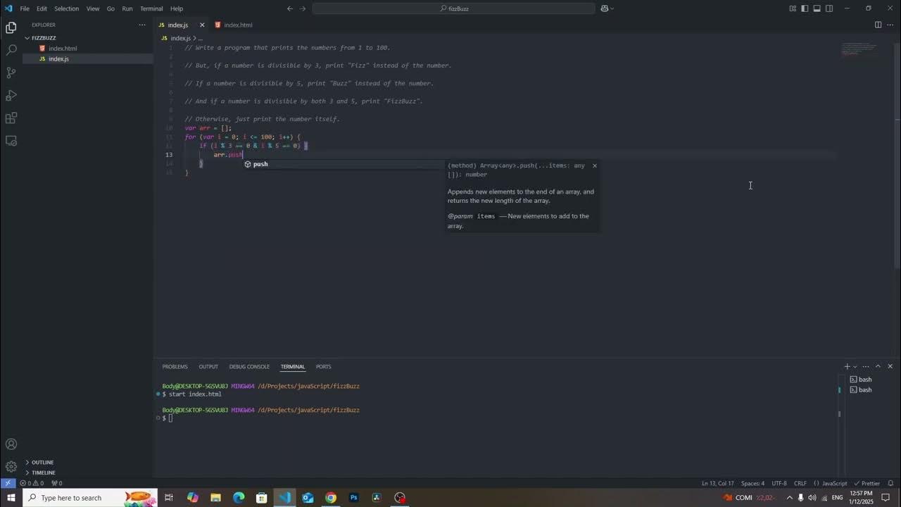 Solve the FizzBuzz Challenge with JavaScript - YouTube
