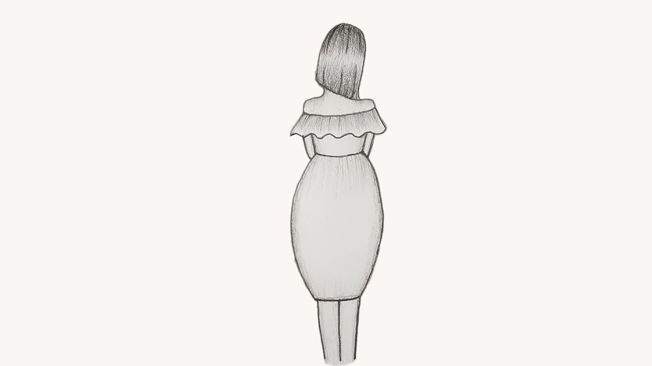 Easy girl backside drawing | Girl drawing step by step | Aktiha Drawing ...