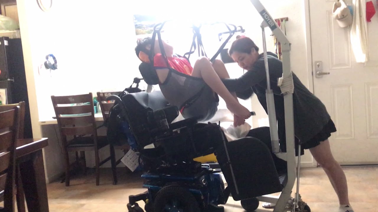 How To Use A Hoyer Lift To Transfer A Patient With 1 Person - YouTube