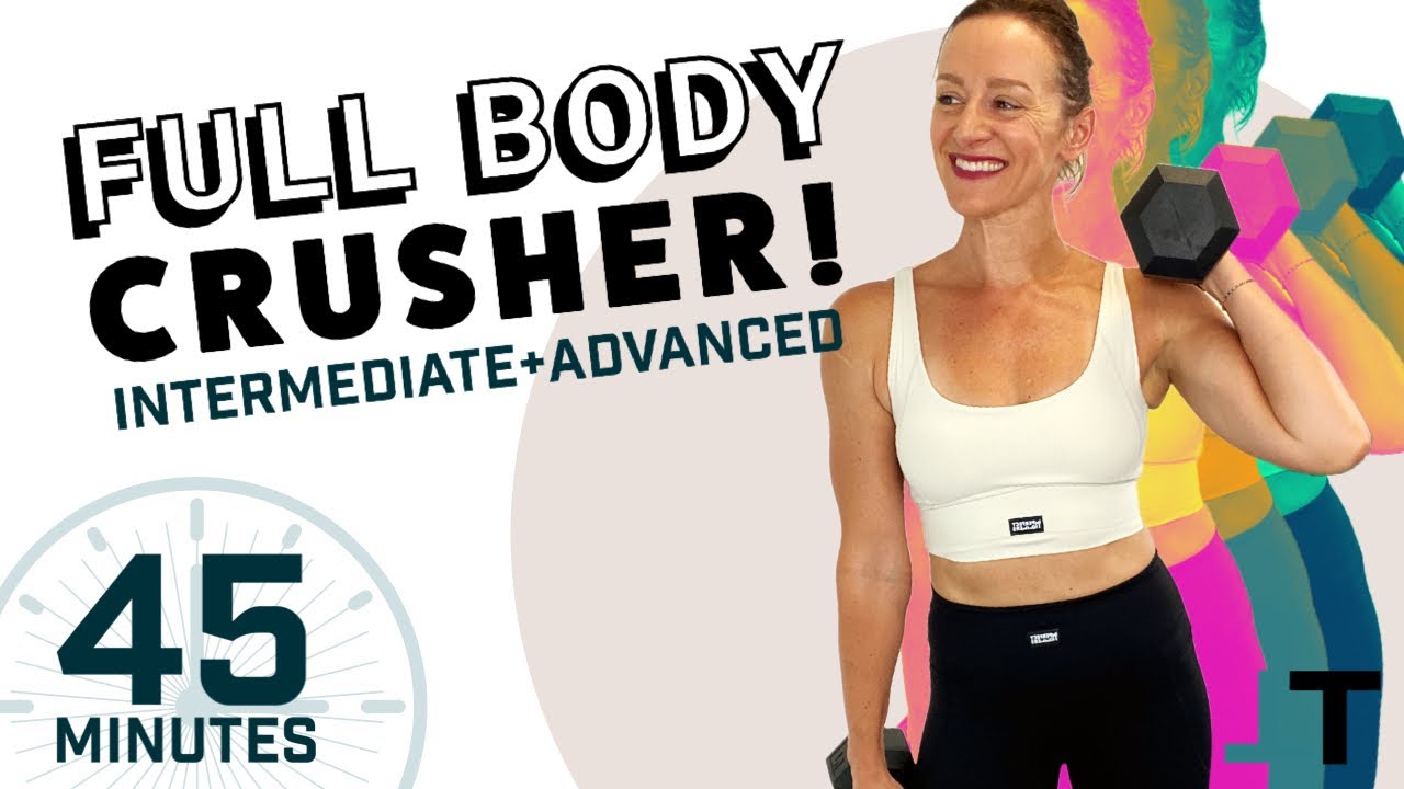 45-MINUTE FULL BODY CRUSHER 🔥 Strength and Cardio HIIT using Dumbbells ...