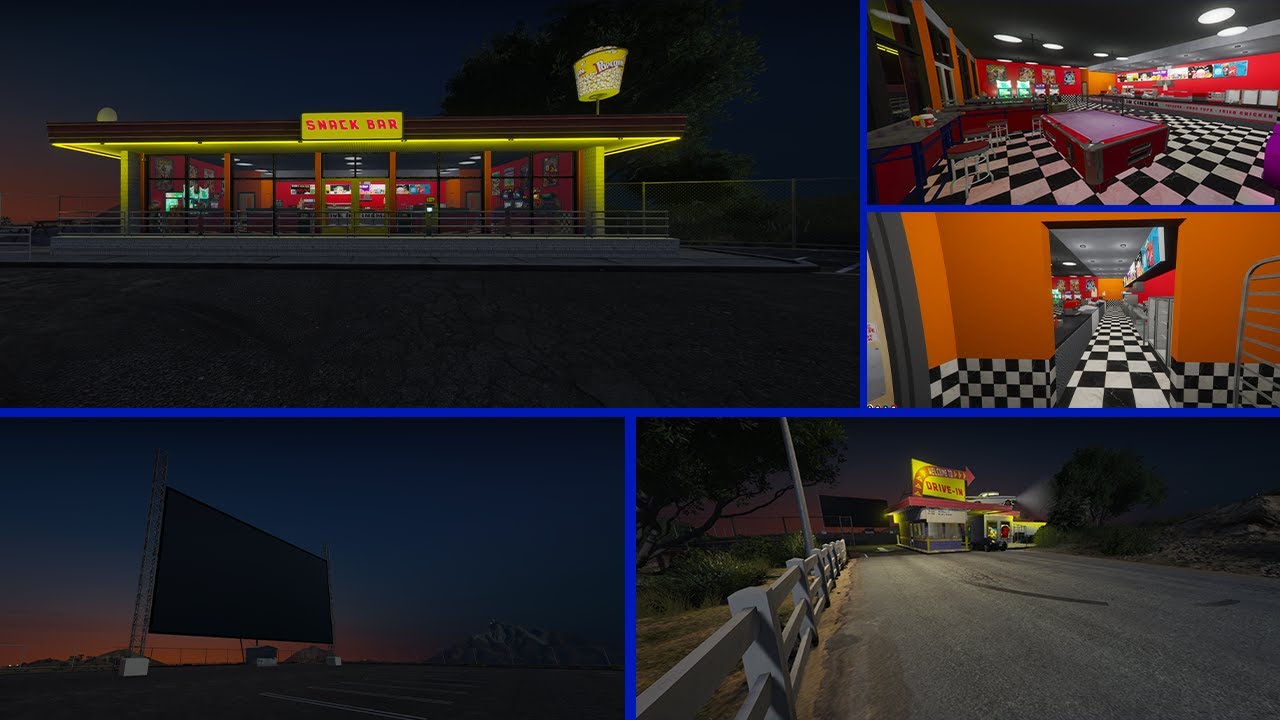 [MLO] DRIVE-IN CINEMA GTA V | FIVEM - YouTube