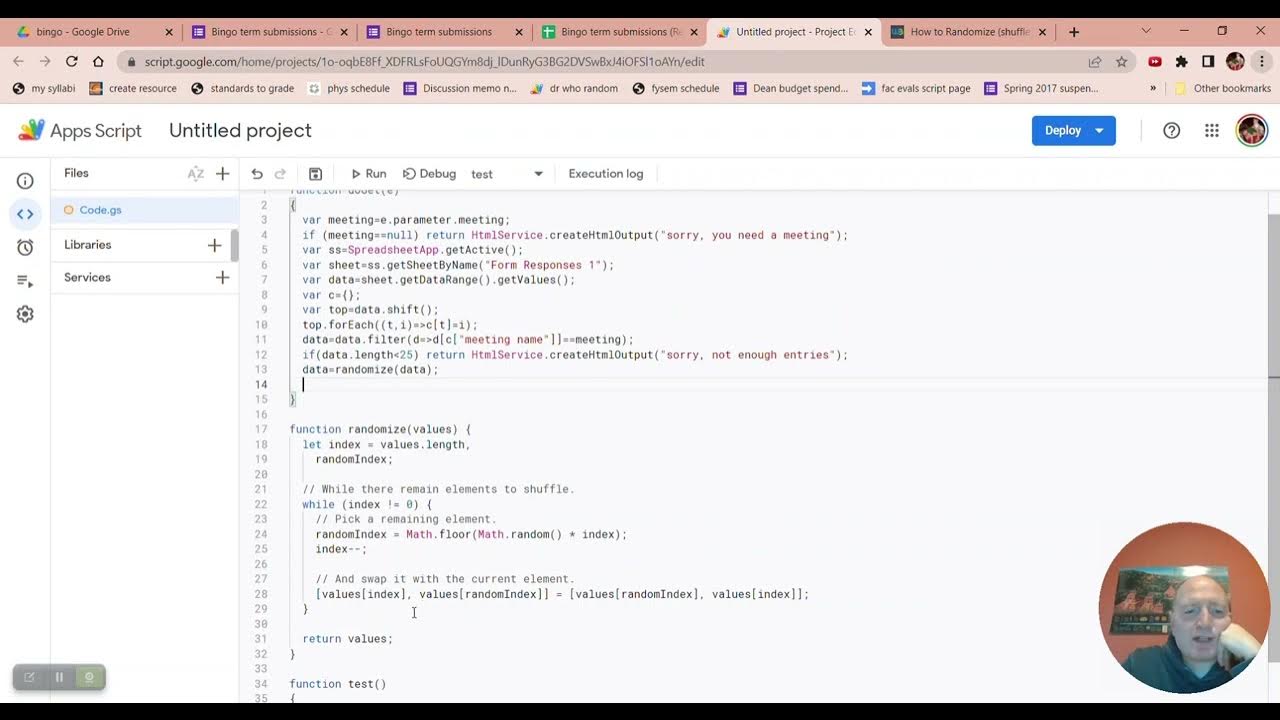 Making a reusable bingo card game for meetings using Google Apps Script - YouTube