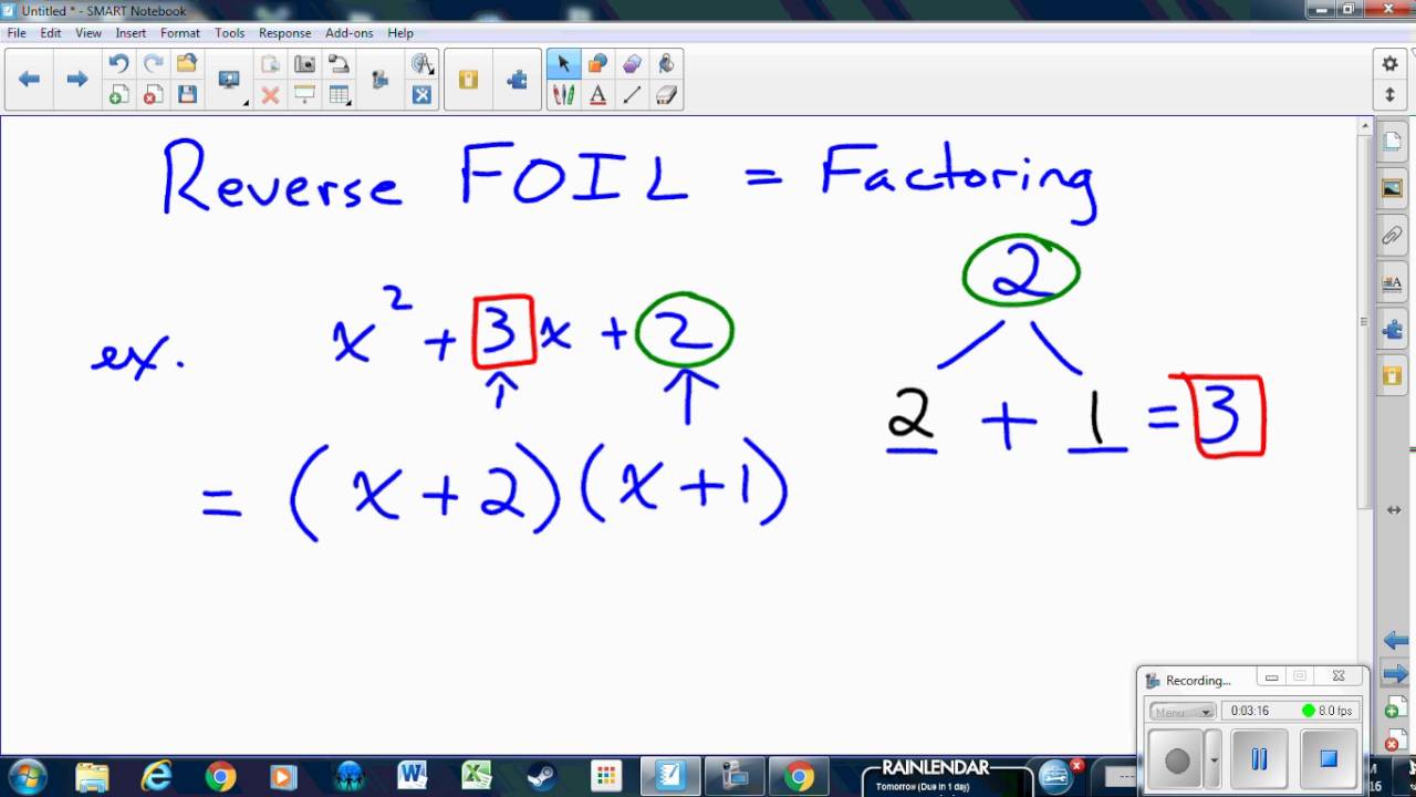 Factoring Type 1 Trinomials - YouTube