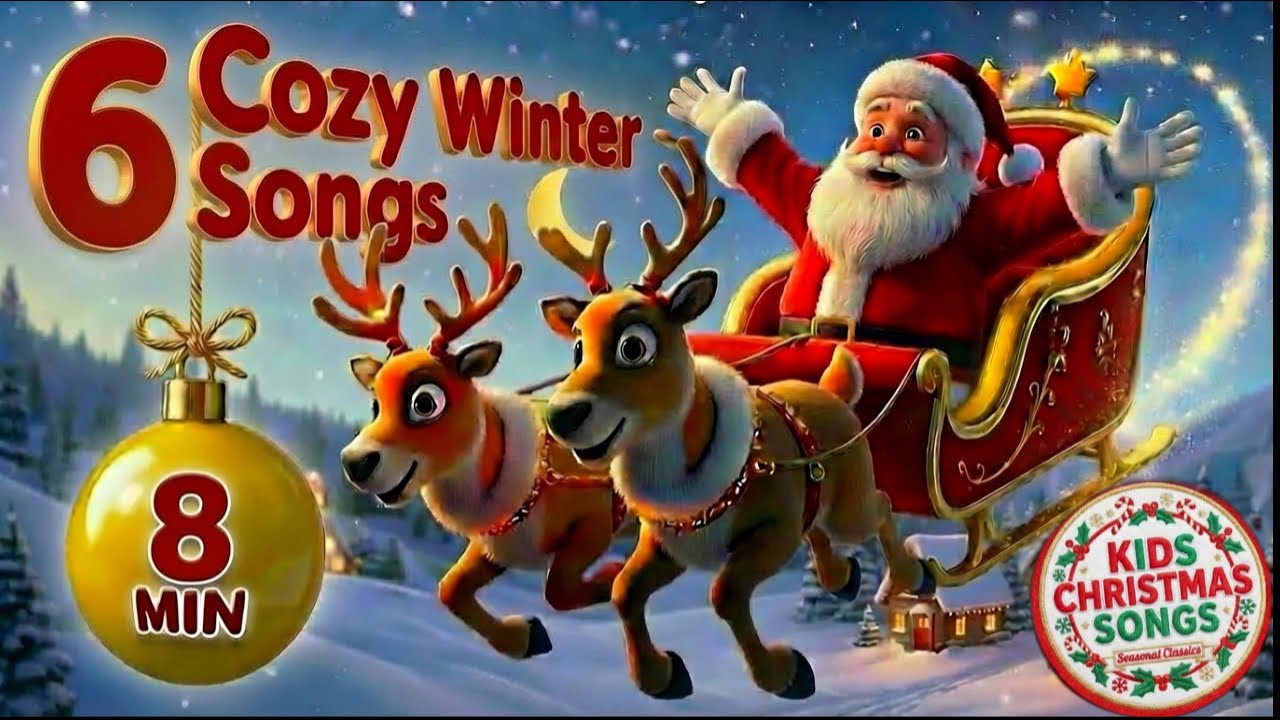 6 Snowy Christmas Songs for Kids ️ 5 Little Monkeys, Santa’s Sleigh ...