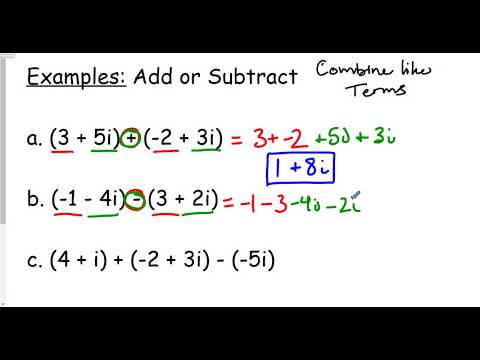 Operations With Complex Numbers Add & Sub - YouTube