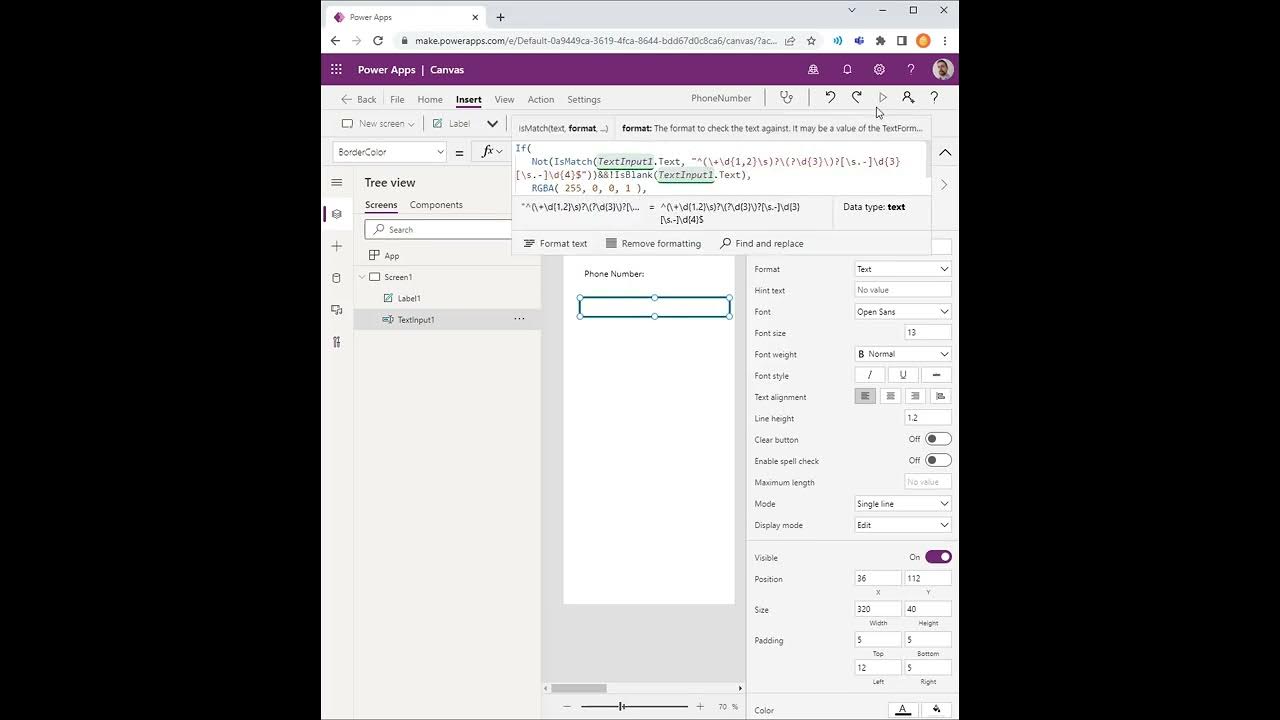 PowerApps Canvas - How to validate Phone Number - YouTube