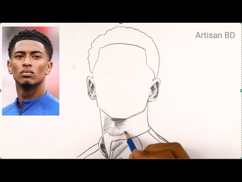 How To Draw Jube Bellingham Drawing Portrait || Real Madrid || Easy ...