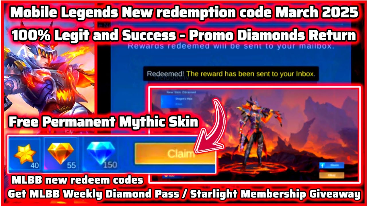 Mobile Legends Redeem codes March 14, 2025 - MLBB Diamond Codes + Free ...