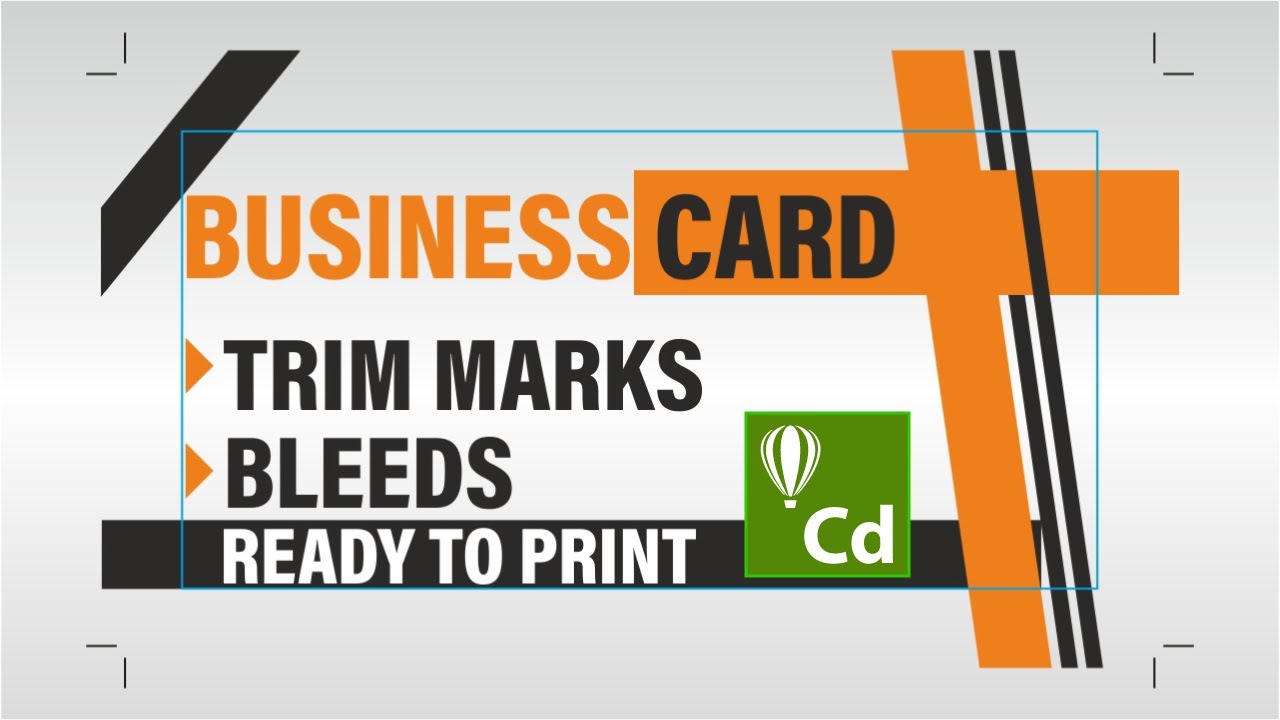 Business card Trim Marks and bleeds in CorelDraw - YouTube