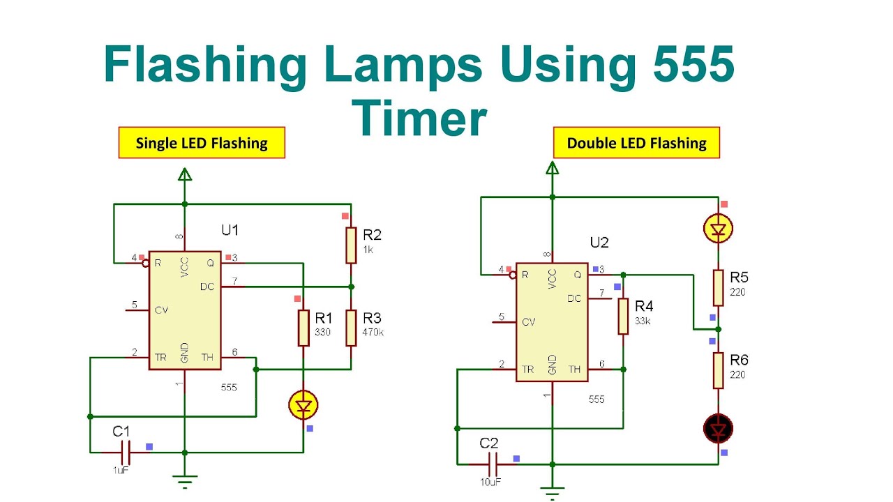 Flashing Lamps Using 555 Timer | Proteus Simulation - YouTube