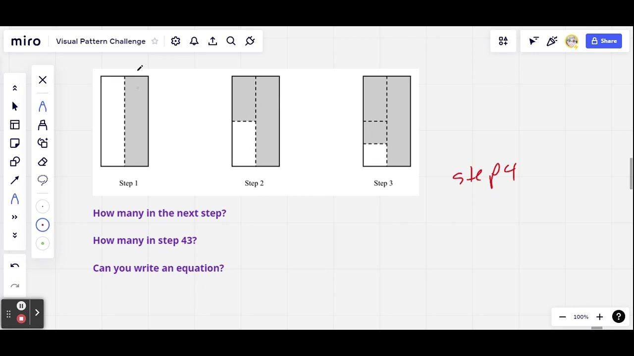 Visual Pattern Challenge 141 - a crazy fraction! - YouTube