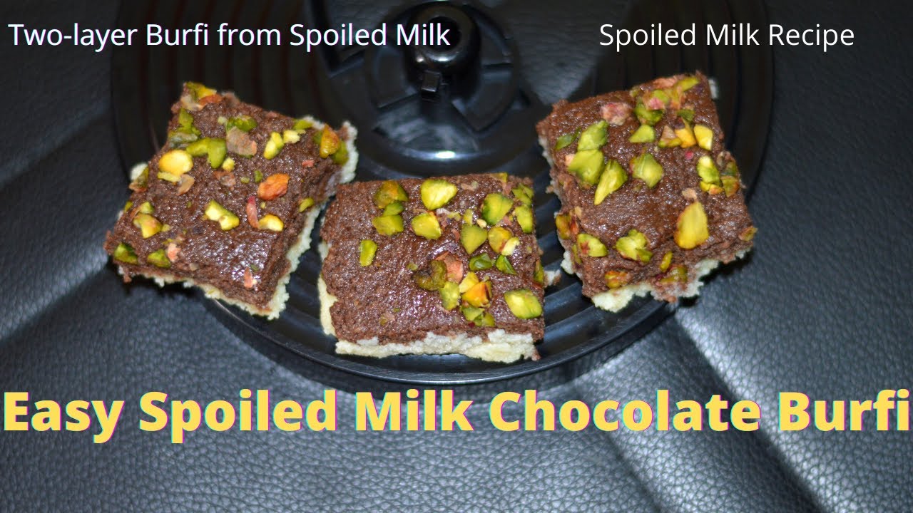 Spoiled Milk Recipe - Easy Spoiled Milk Chocolate Burfi - Milk Cake ...