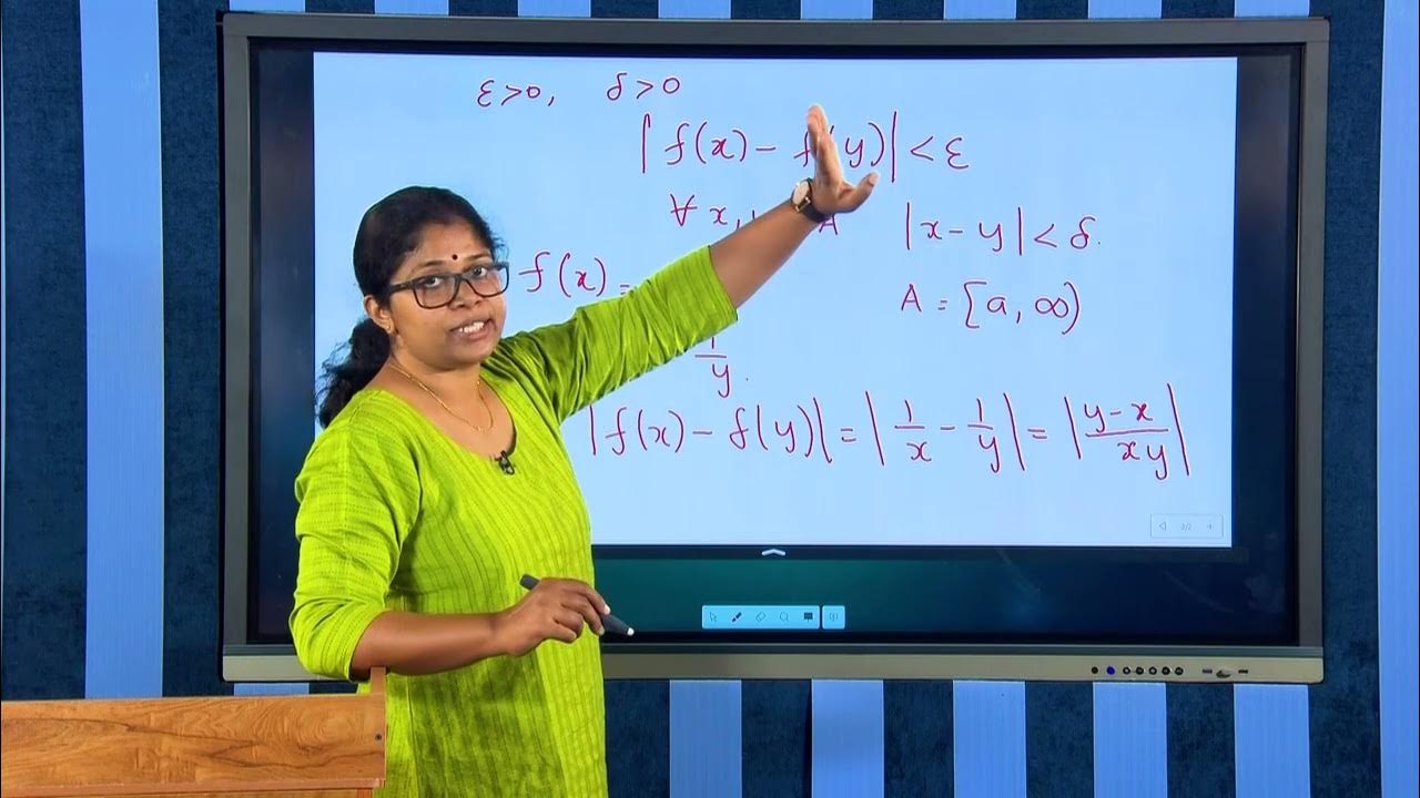 Real Analysis Functions, Limits and Differentiability Part 4 - UNIFORM CONTINUITY #swayamprabha ...