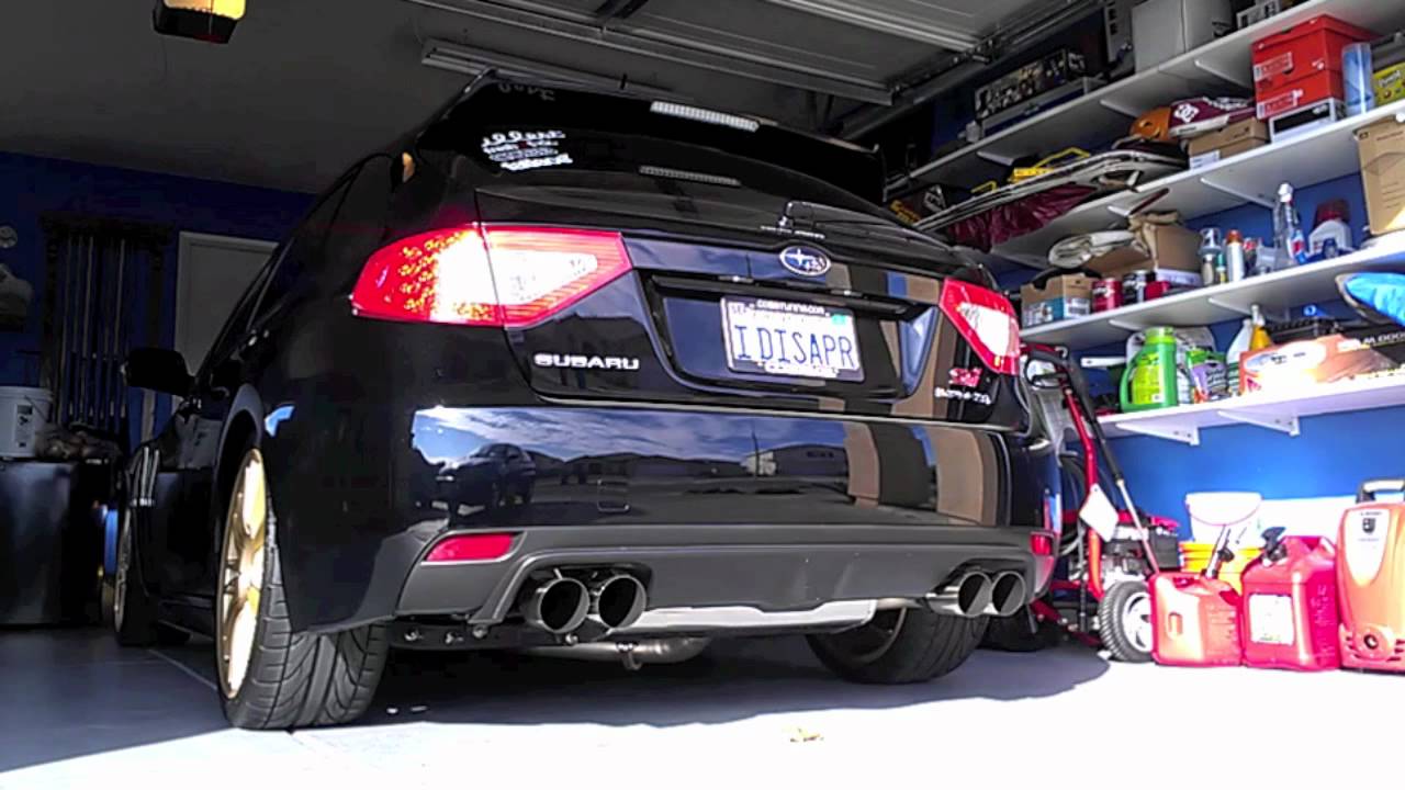 COBB TURBO BACK EXHAUST ON 2008 SUBARU WRX STI SOUND CLIP - YouTube