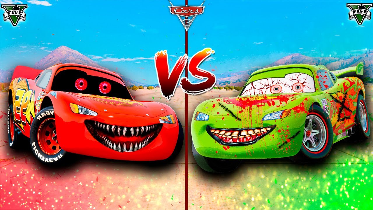 Zombie McQueen vs McQueen.EXE in GTA 5 - Battle of the Dark Side - YouTube
