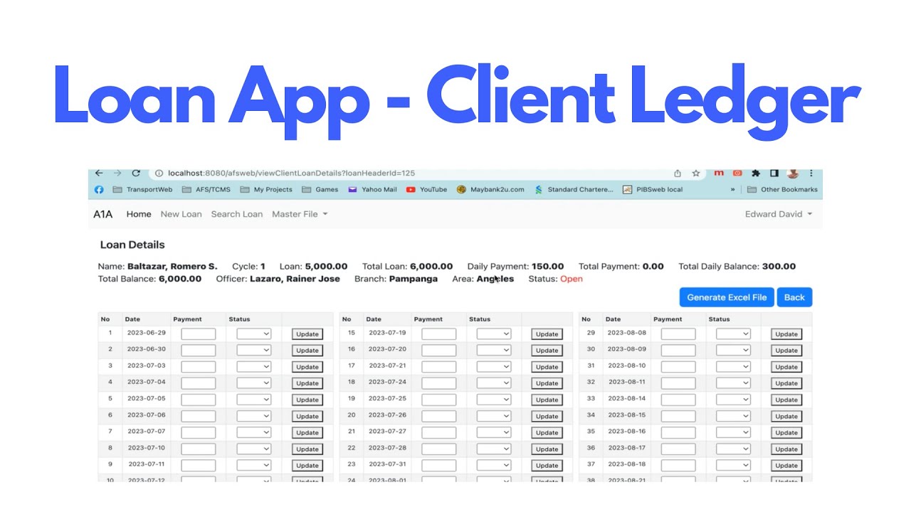 Loan App - Client Ledger | Cash Loan System #loanapp #loansystem # ...