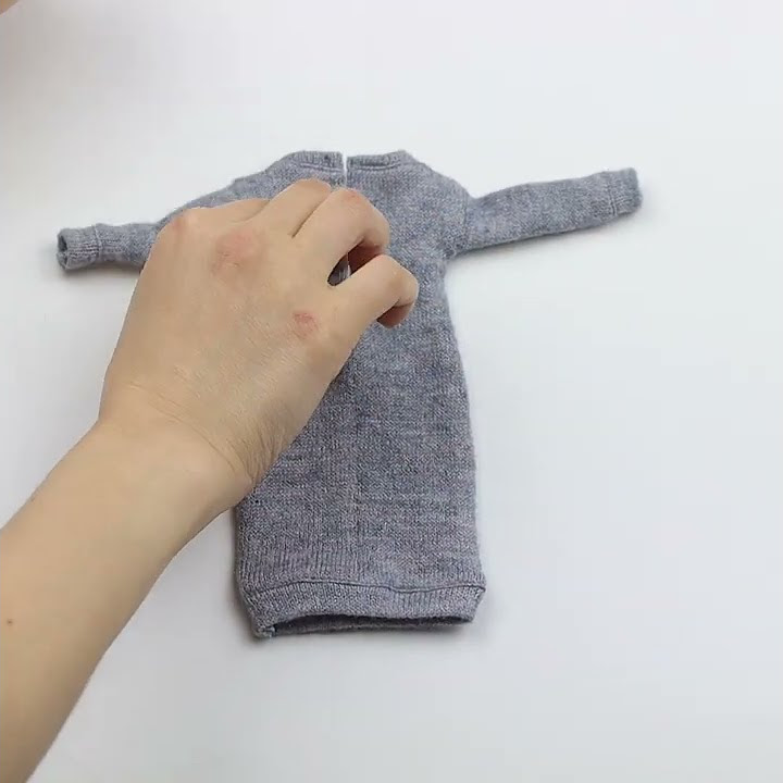 Платье серое шерсть одежда для куклы 29 см Эленприв/Gray wool dress for ...