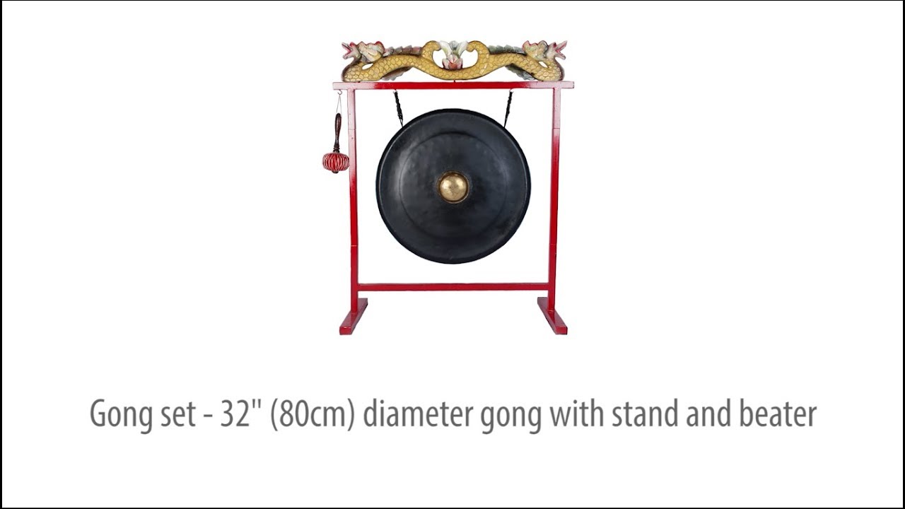 Gong Set - 32in (80cm) diameter Gong with Stand and Beater - YouTube