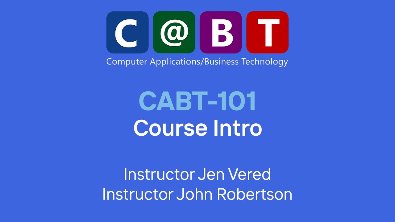 CABT 101: Course Intro - YouTube