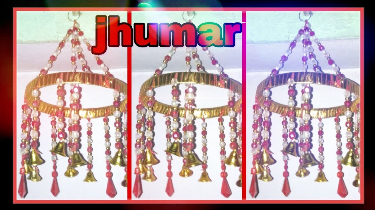how to make jhumar for diwali! beads jhumar making!!! diy jhumar making ...