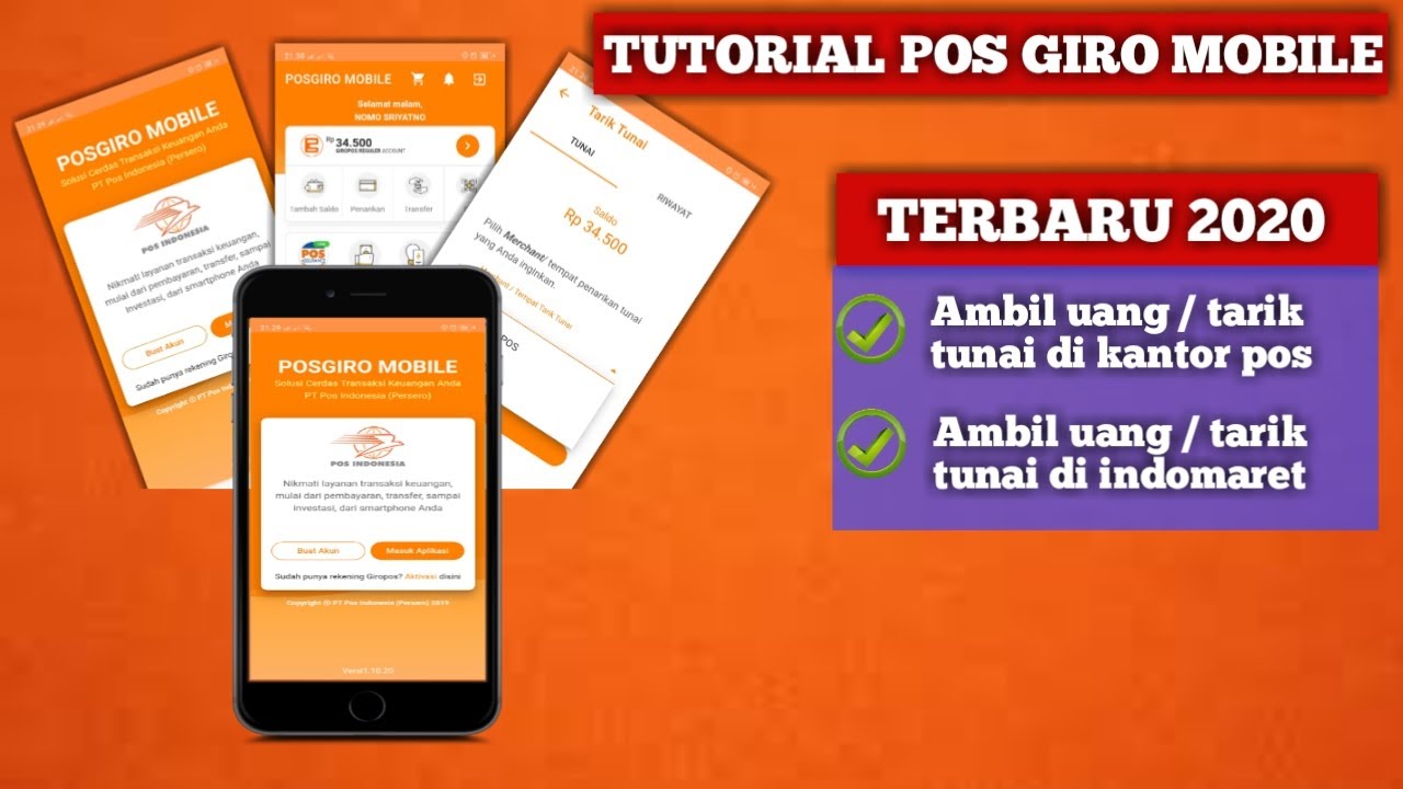 CARA TARIK TUNAI POS GIRO MOBILE - TERBARU 2020 - YouTube