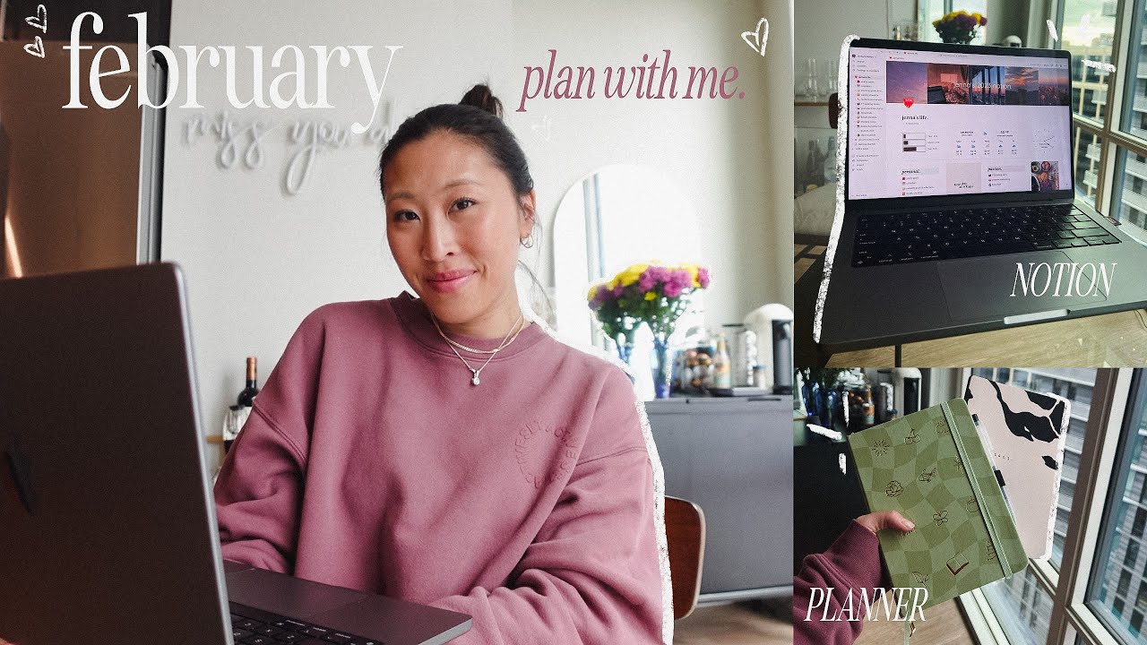 FEBRUARY PLAN WITH ME: january wrapped, notion templates, bullet ...
