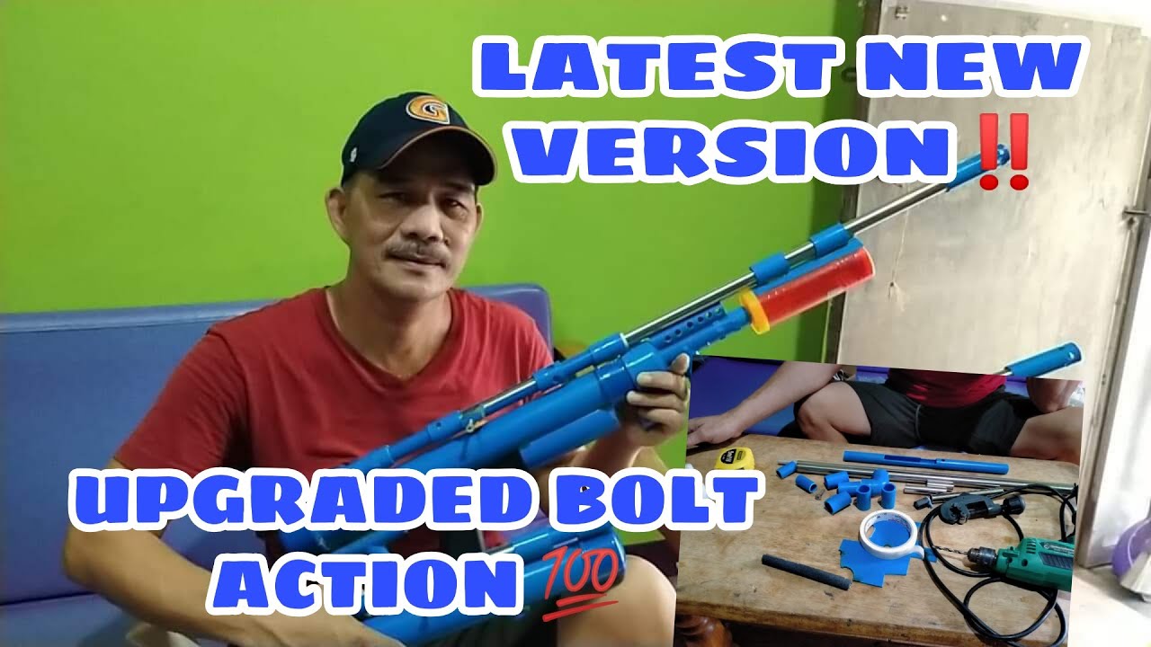 TUTORIAL(UPGRADED): LATEST VERSION of BOLT ACTION PVC PIPE TOY GUN ...