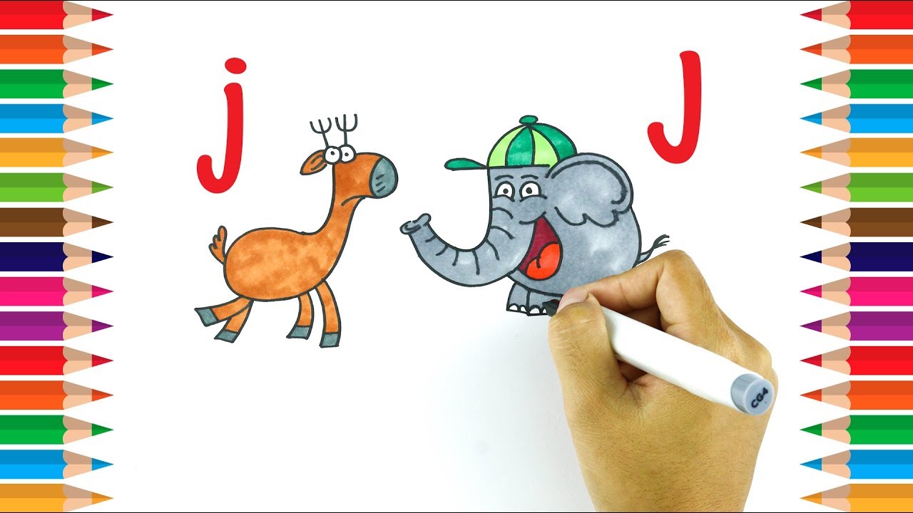How to draw using letter J | Learn Drawing For Kids | Kids Art TV - YouTube
