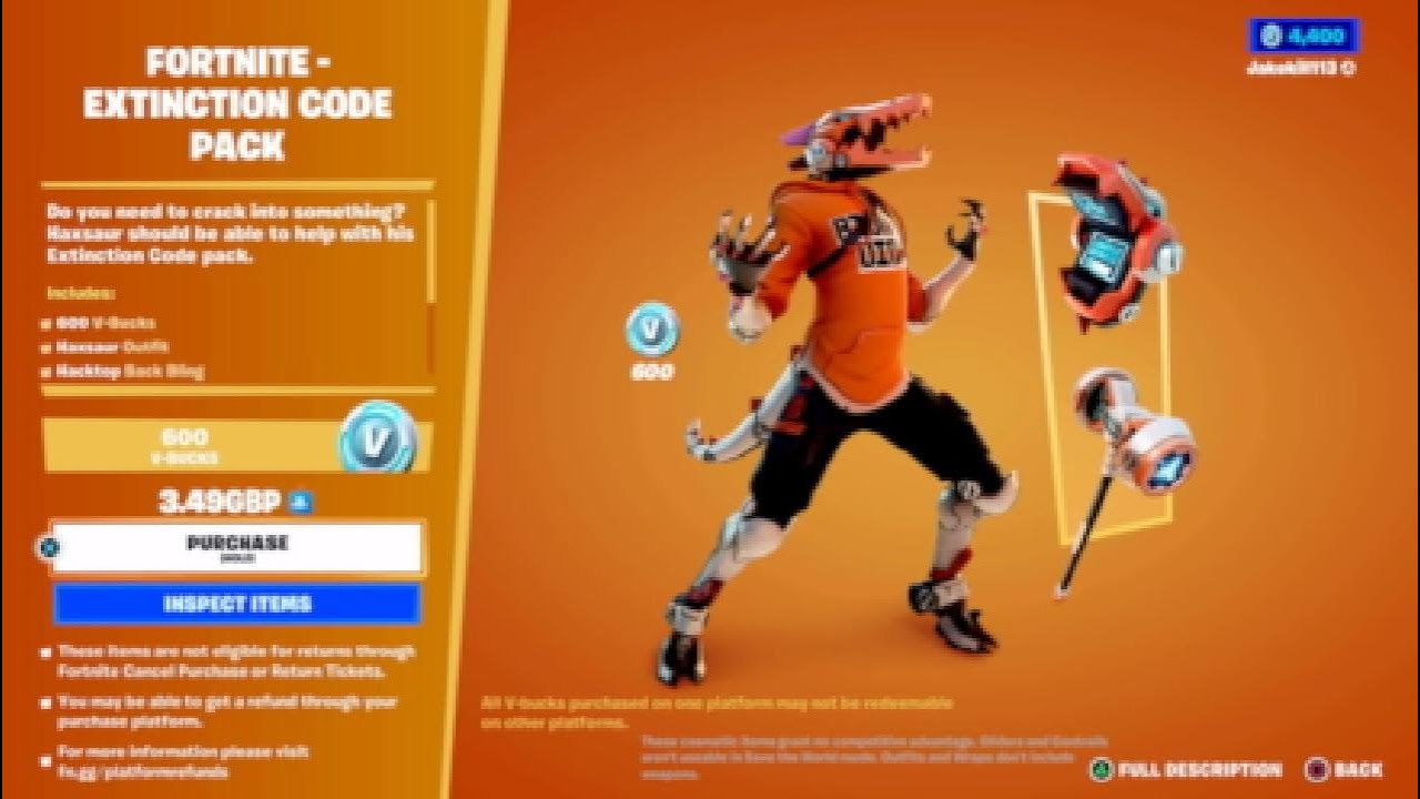 Fortnite showing you the extinction code Pack - YouTube
